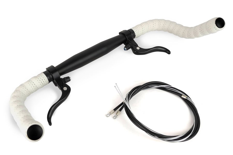 Santafixie Bullhorn Aluminum Handlebar 31.8 mm Tapes Brakes Black White
