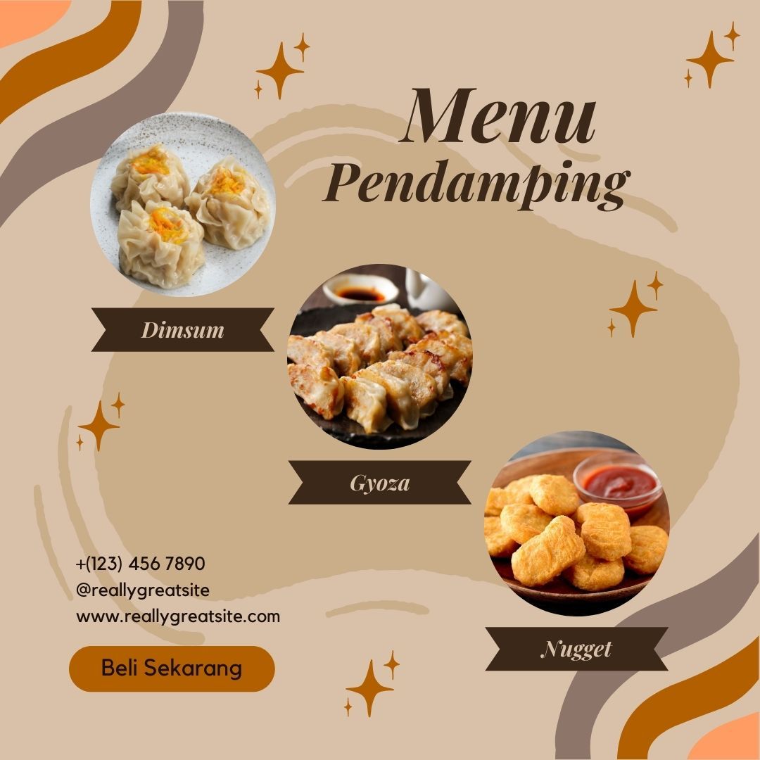 Download Template Desain Menu Pendamping Dimsum Coklat Orange Gratis