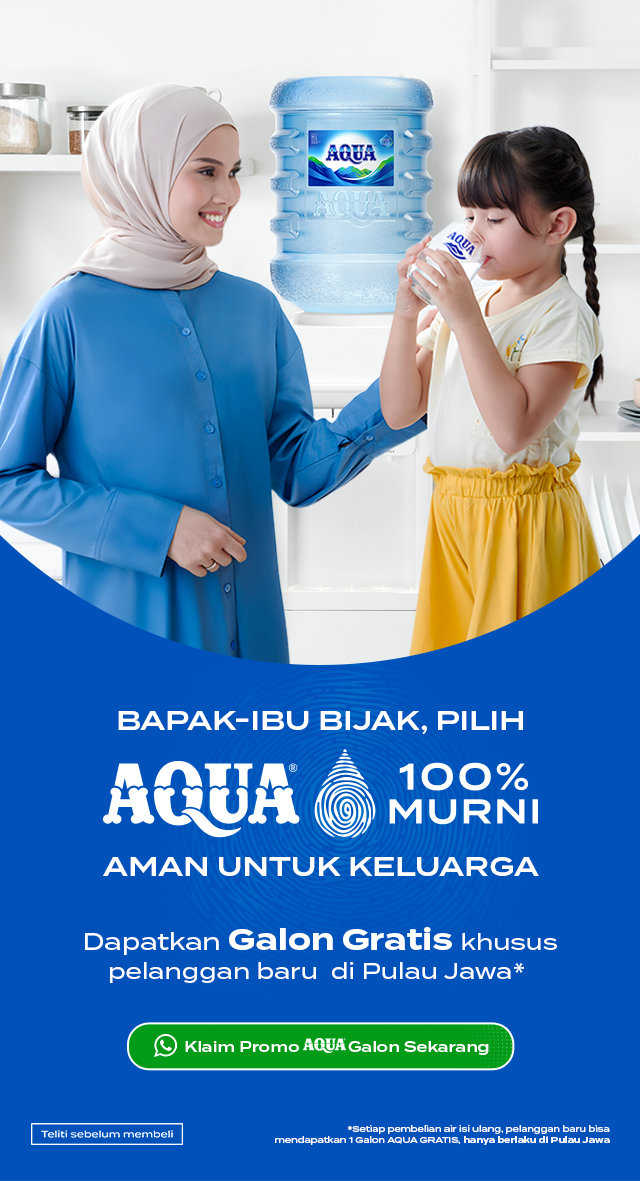 Air Galon AQUA | 100% Murni, 100% Aman