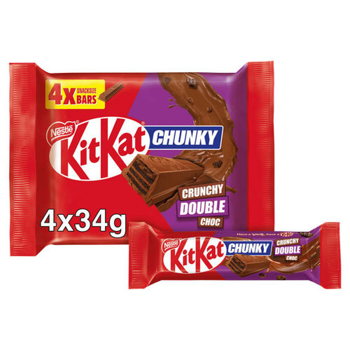Kit Kat Chunky Double Chocolate Multipack 4x34g - We Get Any Stock