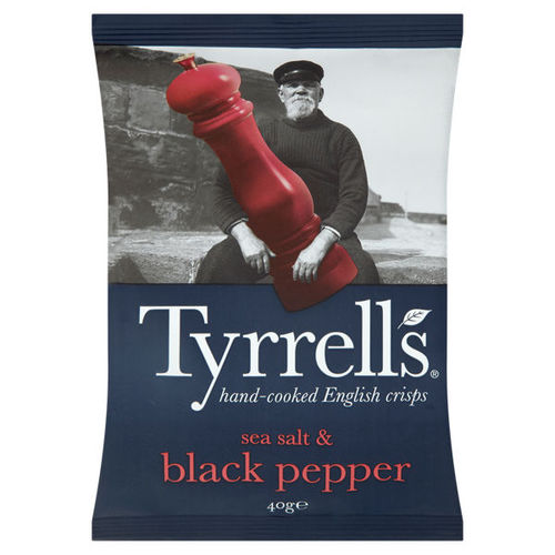 Tyrrells Sea Salt & Black Pepper Crisps 40g - We Get Any Stock