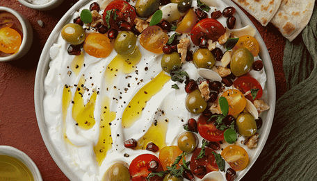 Easy Labneh with Olives