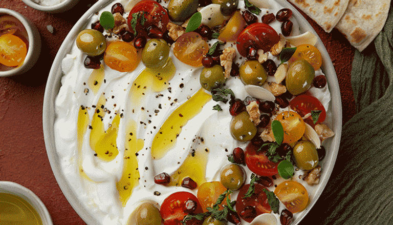Easy Labneh with Olives