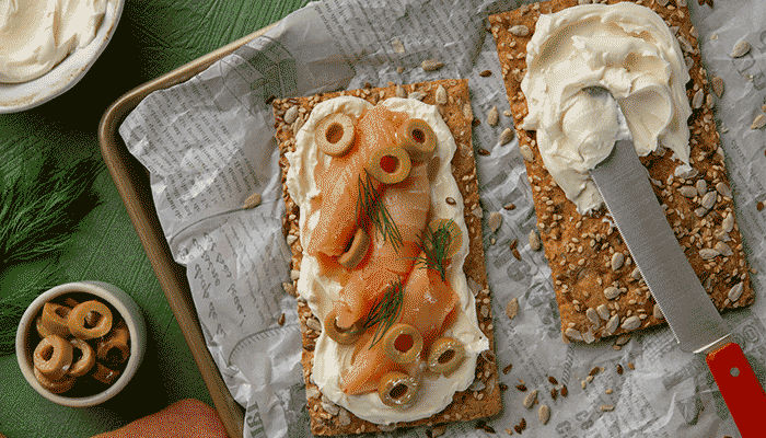 Triscuit Smoked and Cream Cheese Toppers