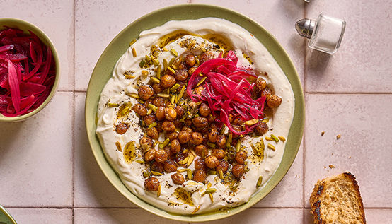 Herbed Yogurt Dip with Crispy Chickpeas