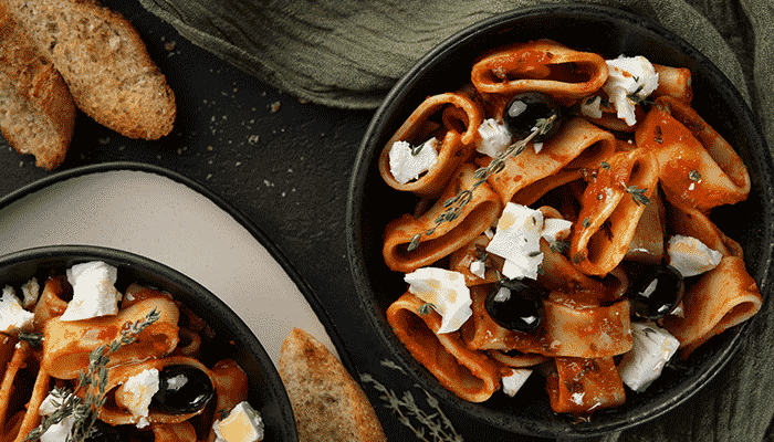 Ricotta Calamarata Pasta and Roasted Pepper - Goody Kitchen | Simple ...