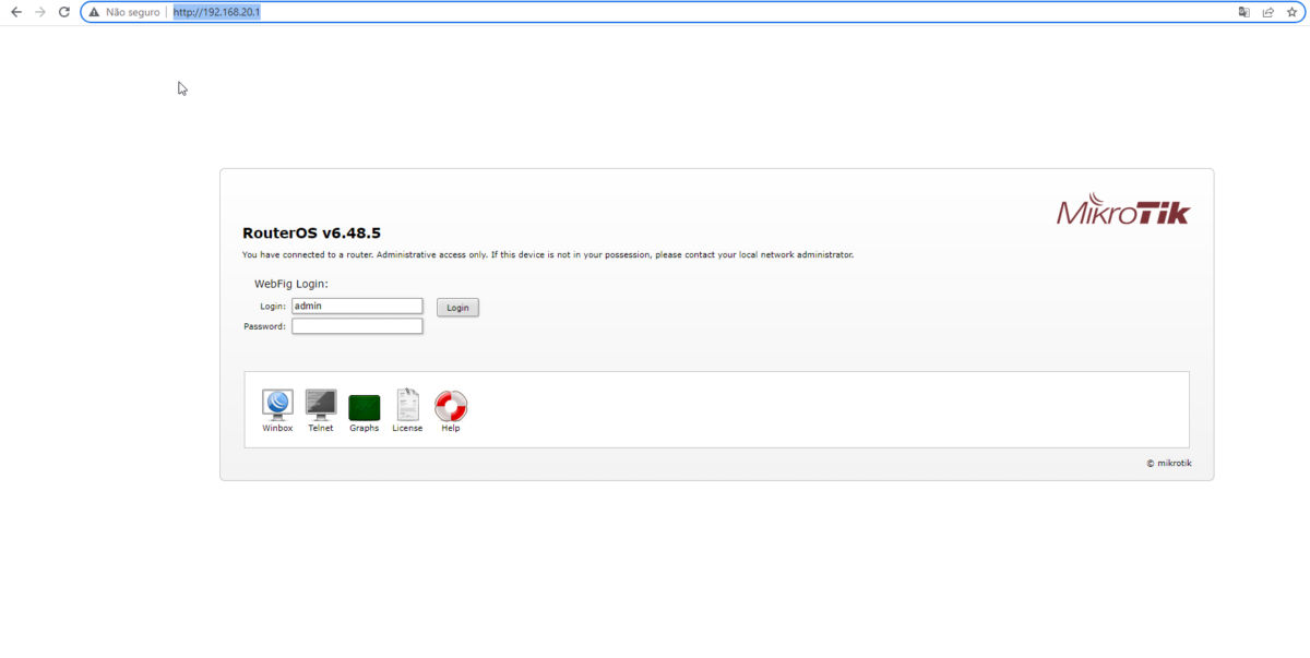 Como acessar o Mikrotik pelo navegador do computador?