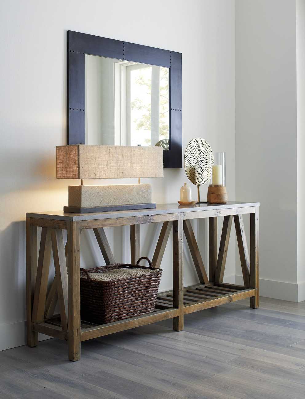 20 Inspirations Natural Wood Mirrored Media Console Tables