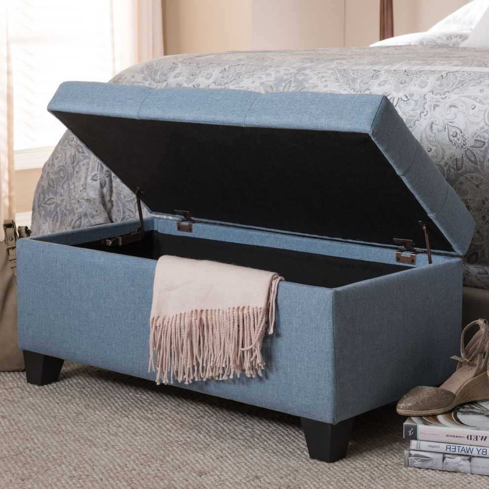 Top 10 of Blue Fabric Storage Ottomans