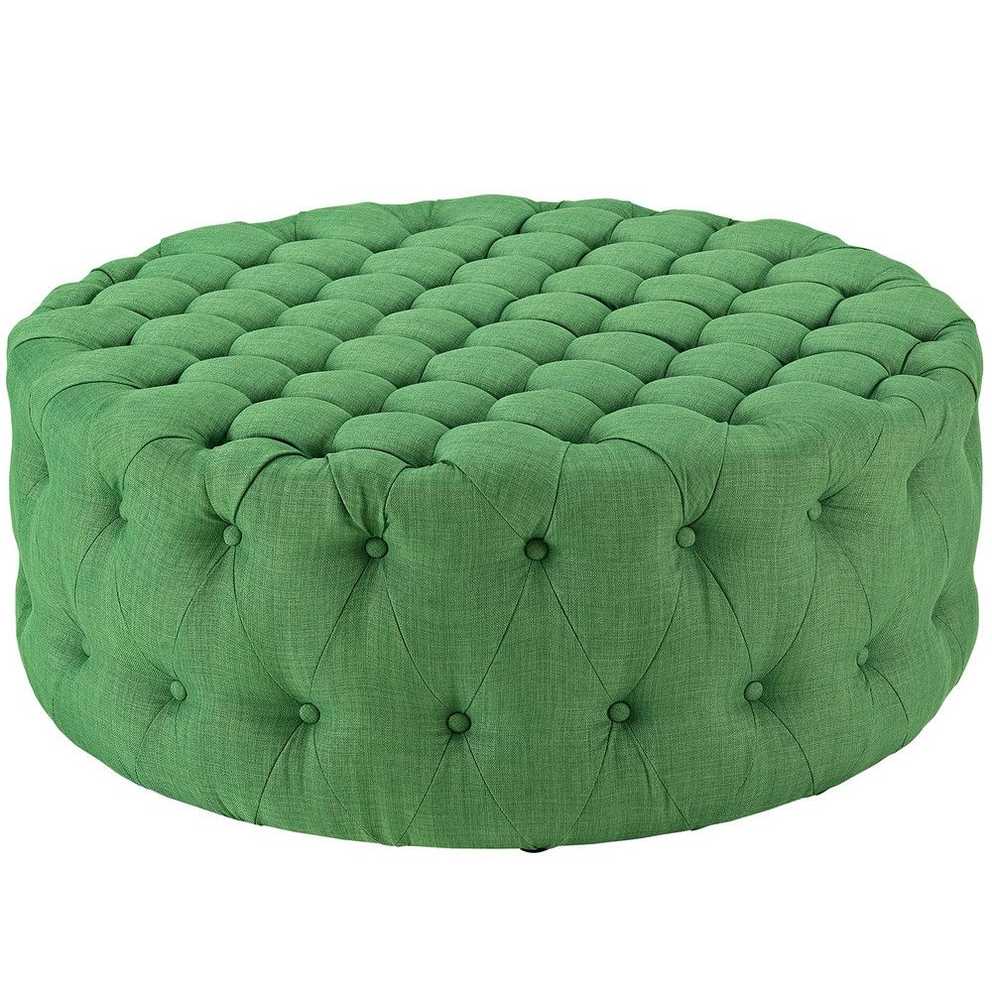 Photos of Textured Green Round Pouf Ottomans (Showing 4 of 10 Photos)