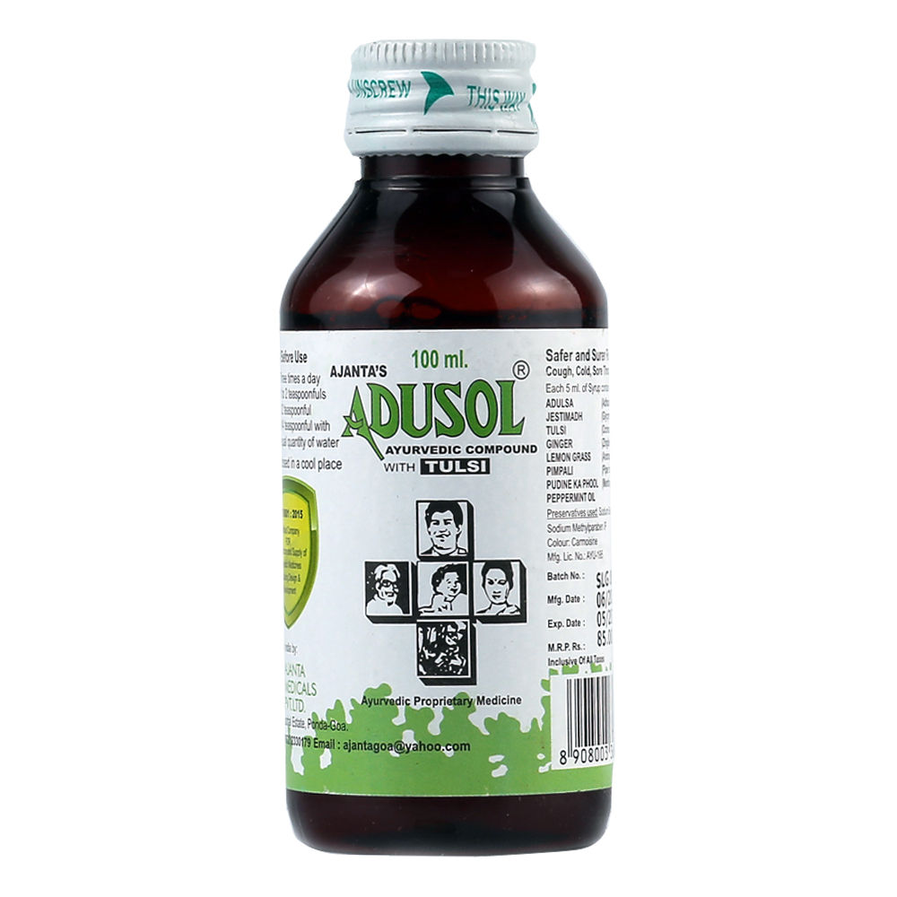 Buy Adusol Tulsi Syrup 100ml Online at Best Prices | Wellness Forever