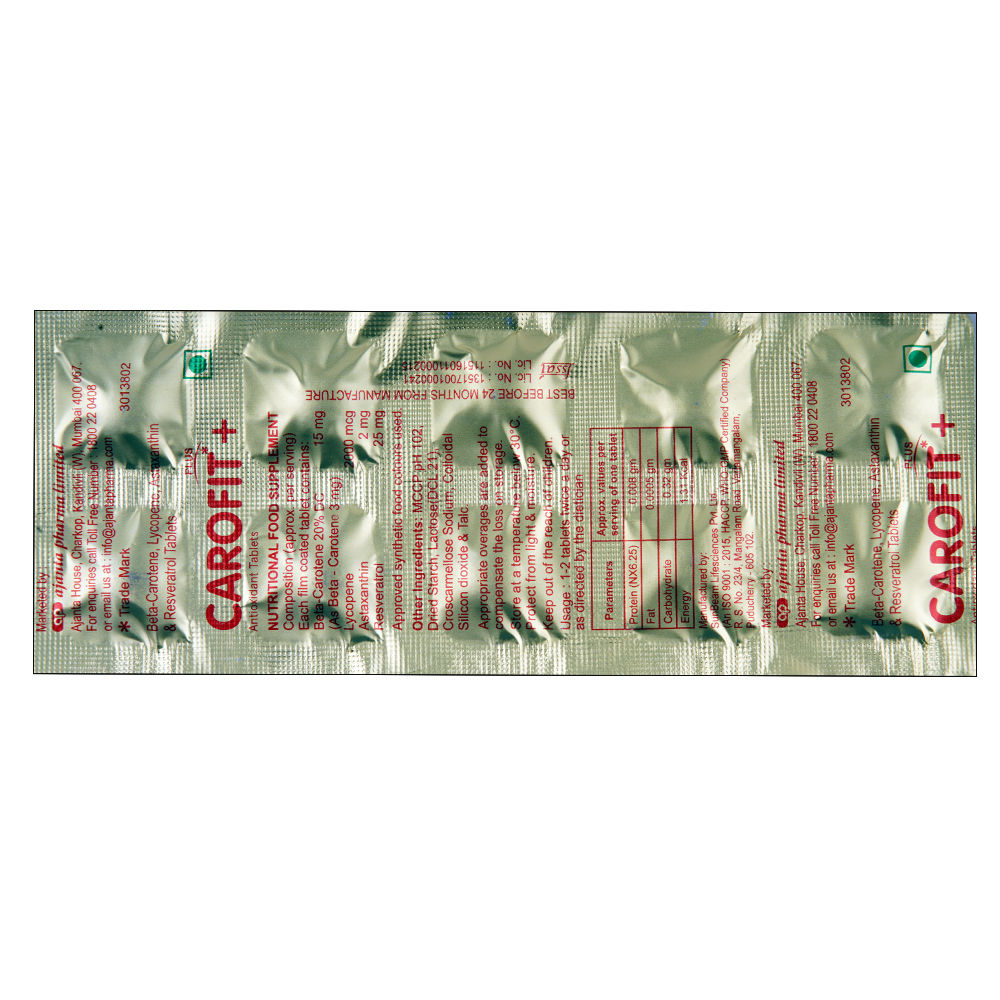 Buy Carofit-Plus 10 Tablets Online at Best Prices | Wellness Forever