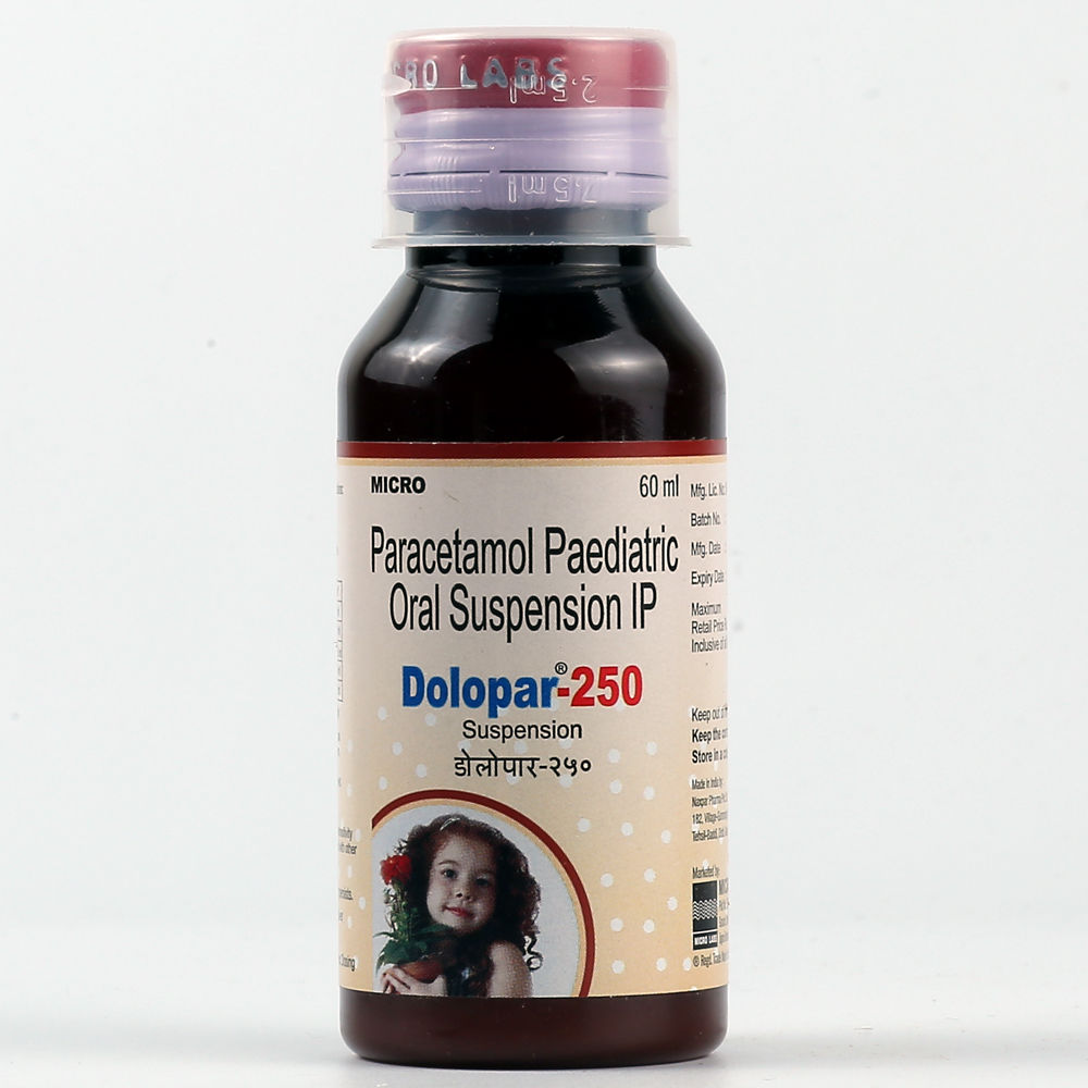 Buy Dolopar 250mg Syrup 60 ml Online at Best Prices | Wellness Forever