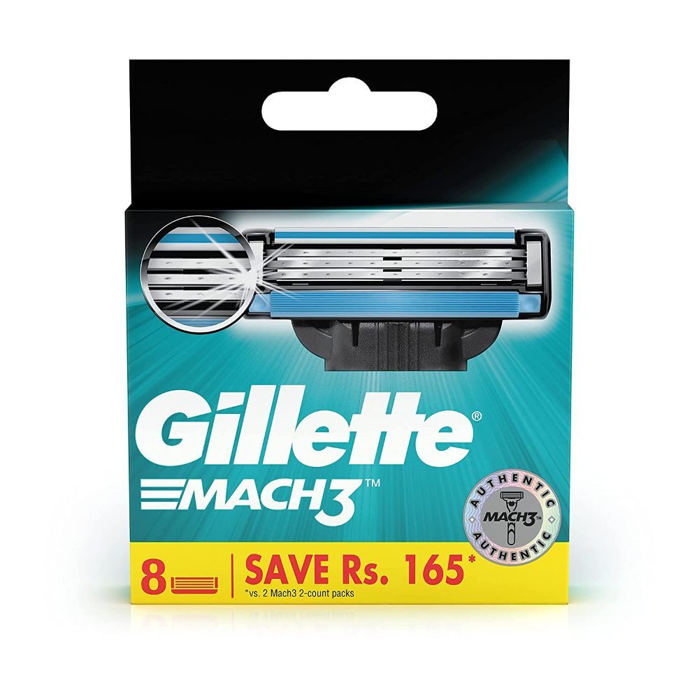 Buy Gillette Mach 3 Manual Shaving Razor Blades, 8 Cartridges Online at ...