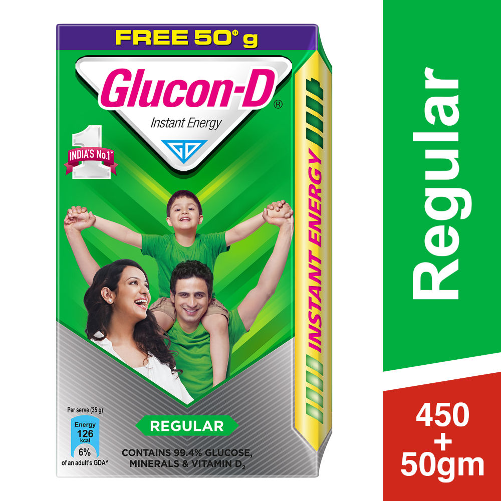 Buy Glucon-D Regular Instant Energy Drink Refill 500g Online at Best ...