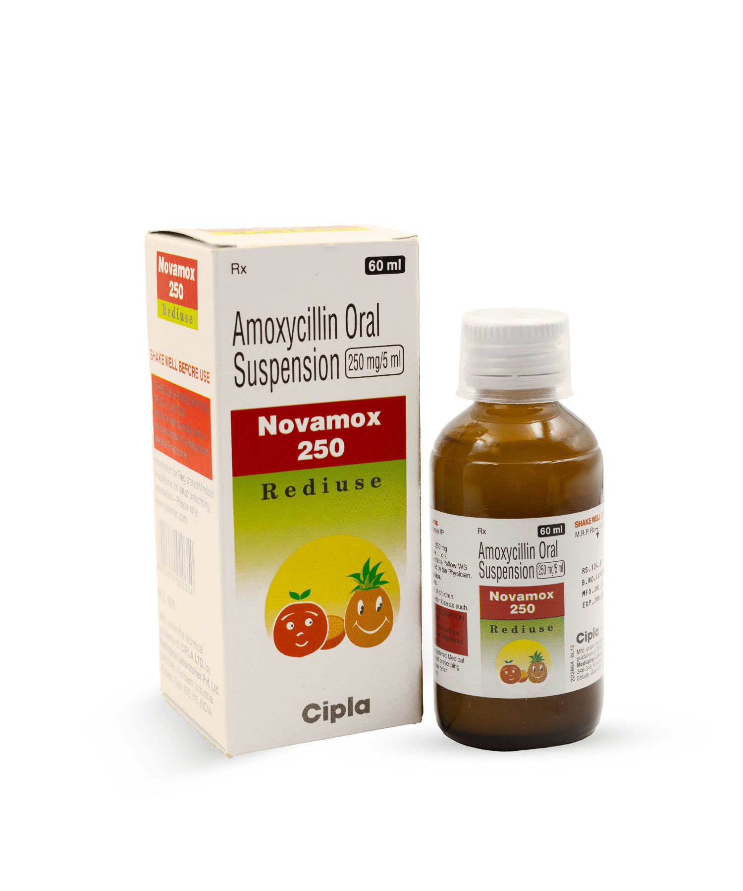 Buy Novamox 250mg Rediuse Syrup 60 ml Online at Best Prices | Wellness ...