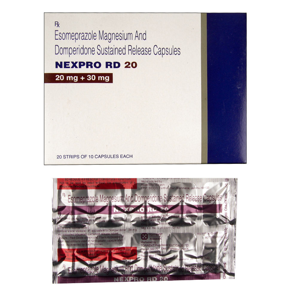 Buy Nexpro-RD 20mg 10 Capsules Online at Best Prices | Wellness Forever