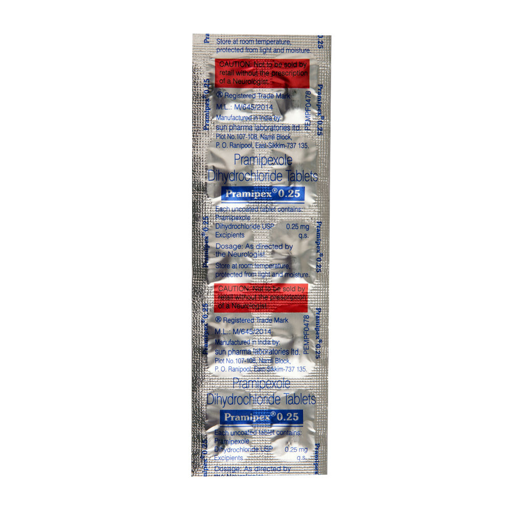 Buy Pramipex 0.25mg 10 Tablets Online at Best Prices | Wellness Forever