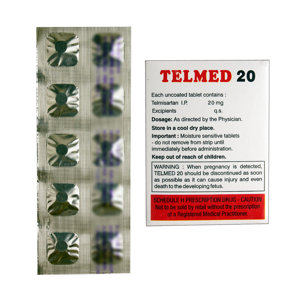 Buy Telmed 20mg 10 Tablets Online at Best Prices | Wellness Forever