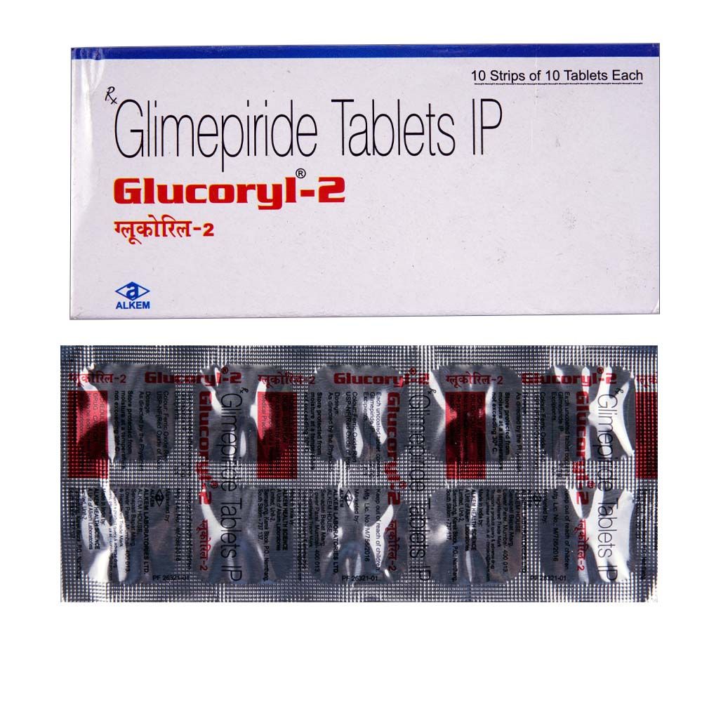 Buy Glucoryl 2mg 10 Tablets Online at Best Prices | Wellness Forever