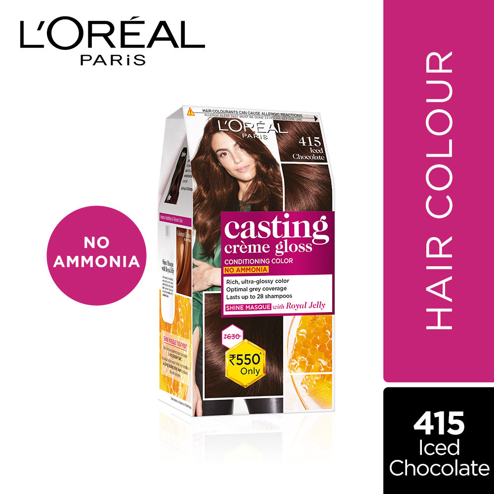 Buy L'Oreal Paris Casting Creme Gloss Hair Color, 415 Iced Chocolate ...