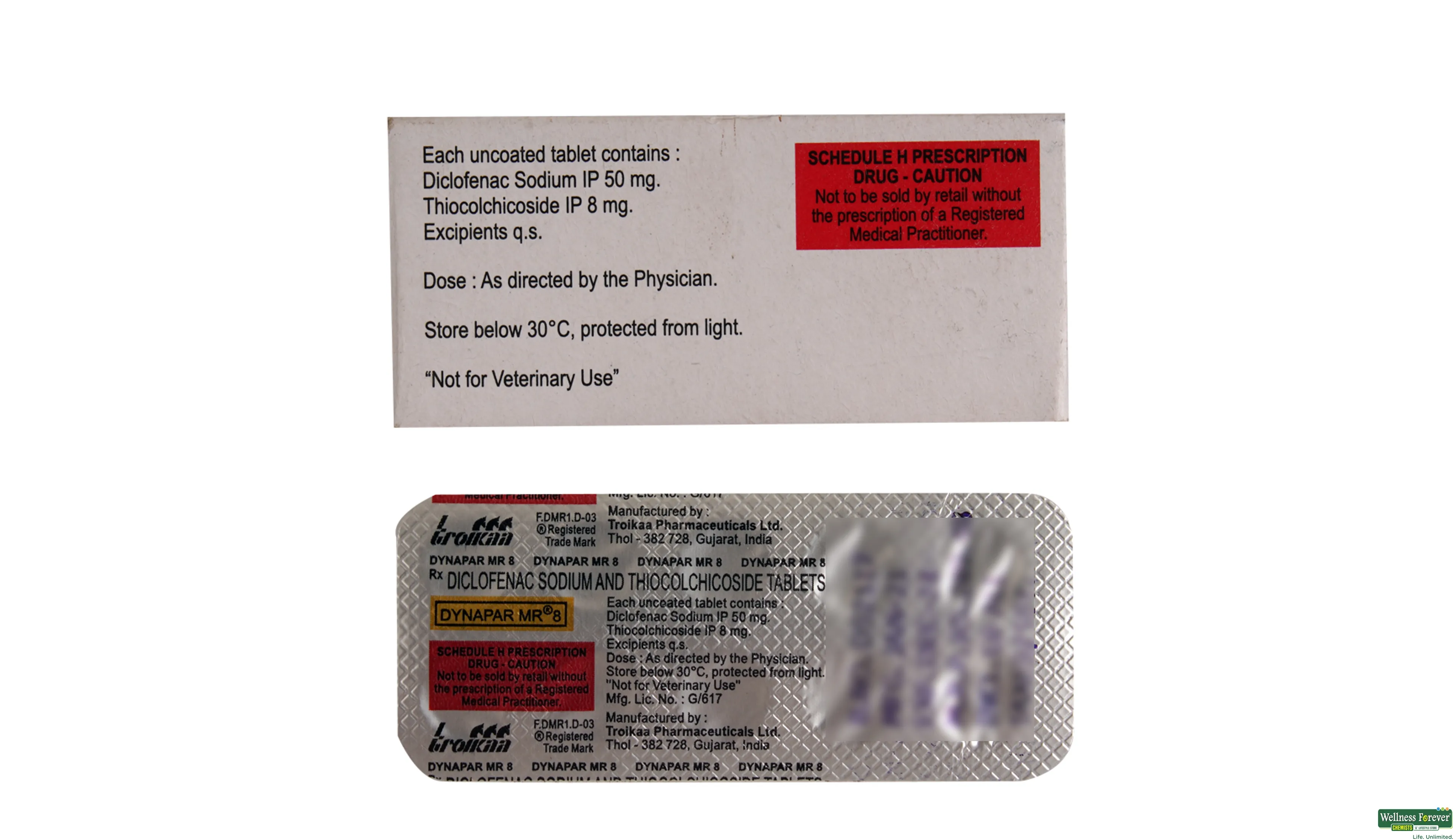 Buy Dynapar-MR 8mg 10 Tablets Online at Best Prices | Wellness Forever