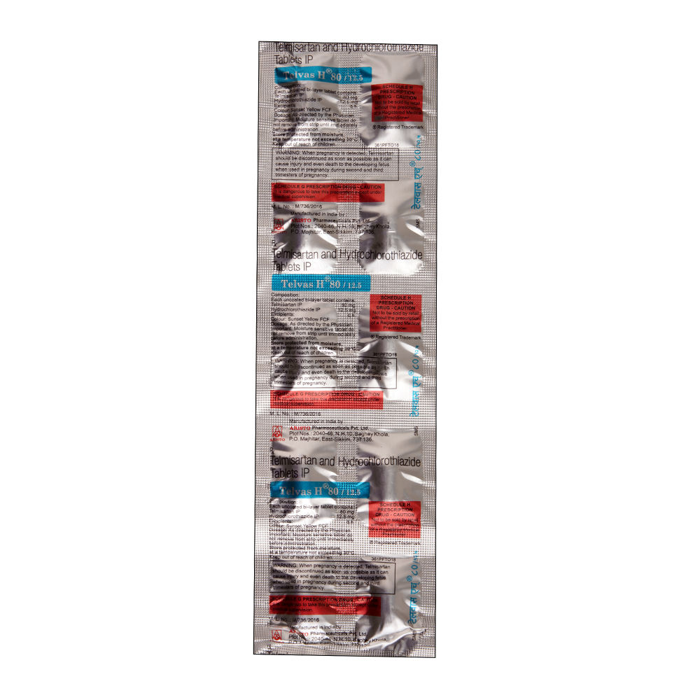Buy Telvas-H 80/12.5mg 10 Tablets Online at Best Prices | Wellness Forever