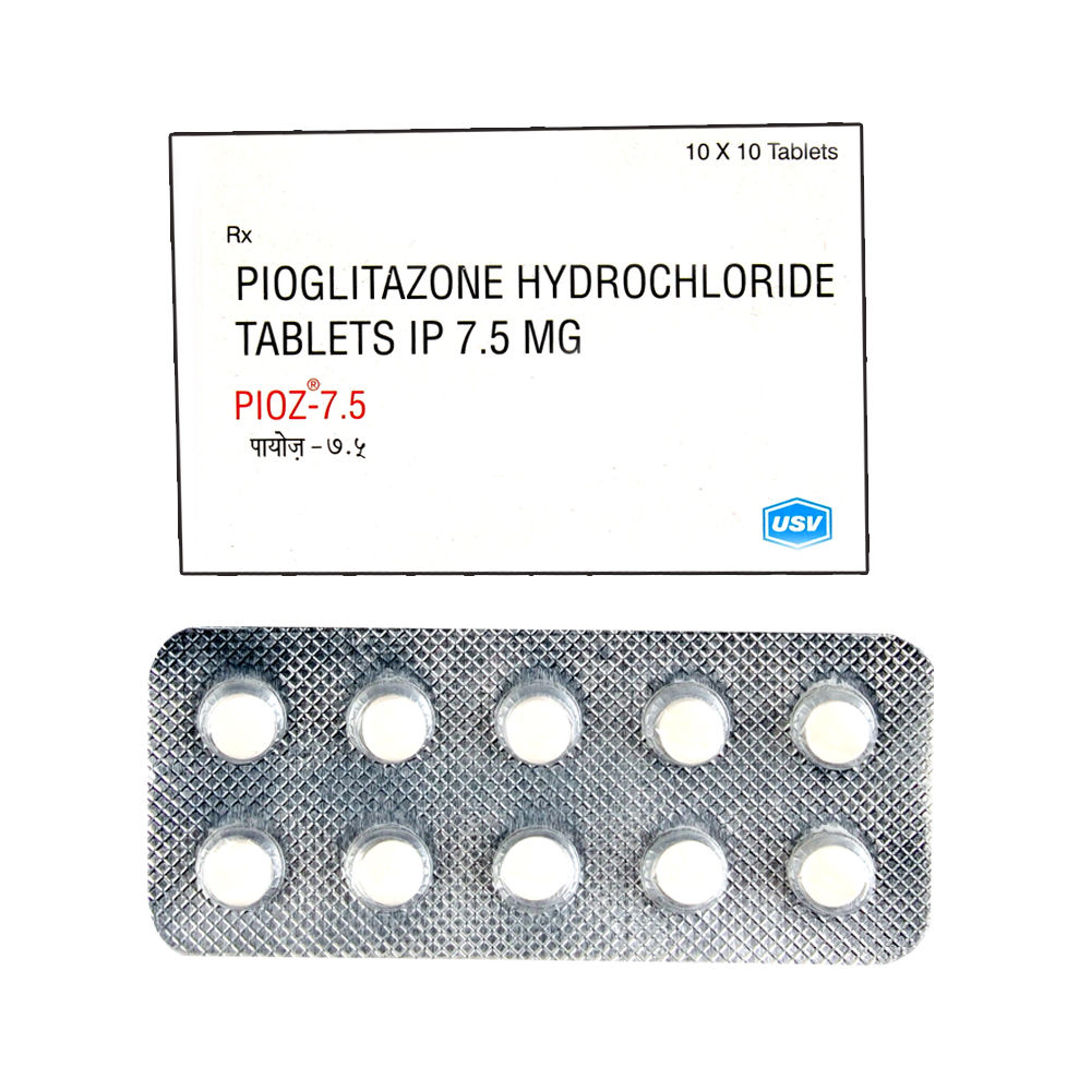 Buy Pioz 7.5mg 10 Tablets Online at Best Price | Wellness Forever