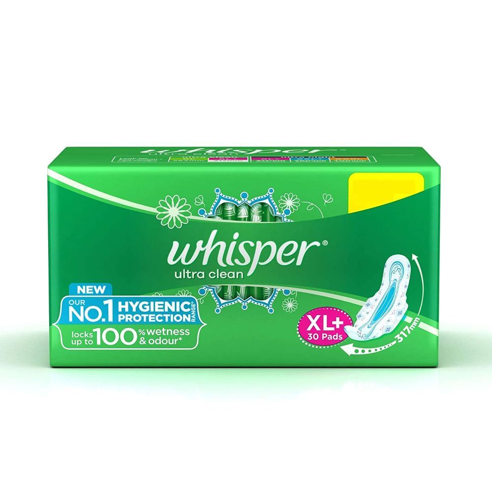 Buy Whisper Ultra Clean Sanitary Pads, XL Plus, 30 pad Online at Best ...