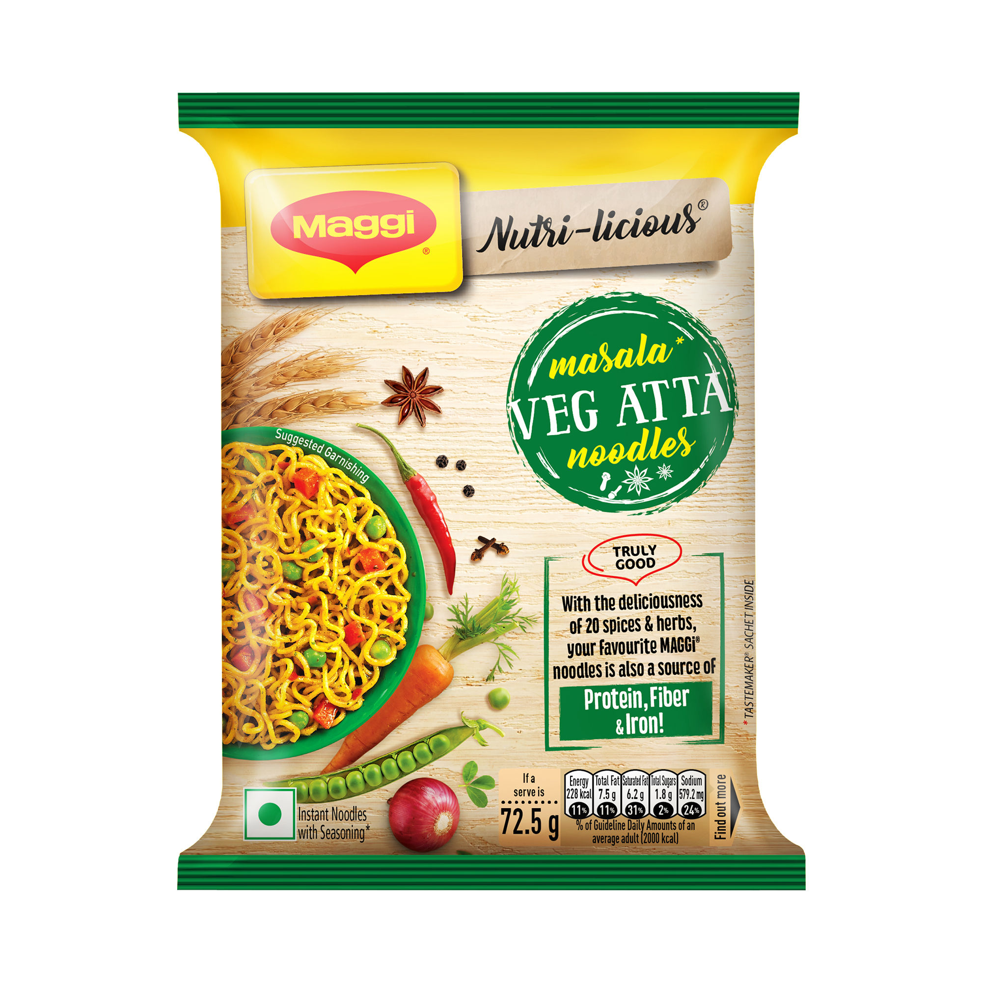 Buy Maggi Vegetable Masala Atta Noodles 80g Online at Best Prices | Wellness Forever