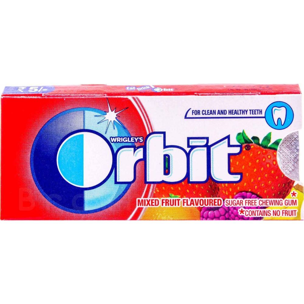 Buy Orbit Mixed Fruit Flavoured Sugar Free Chewing Gum, 5 g Online at ...