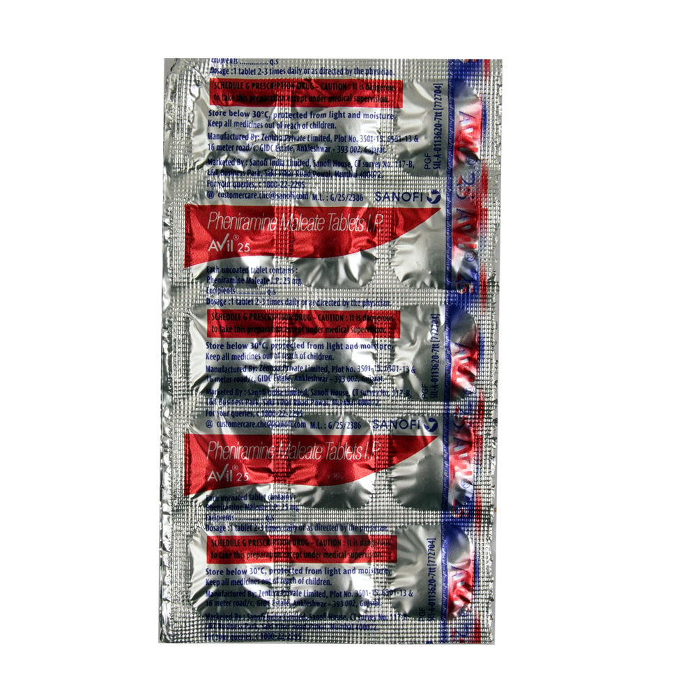 Buy Avil 25mg 15 Tablets Online at Best Prices | Wellness Forever