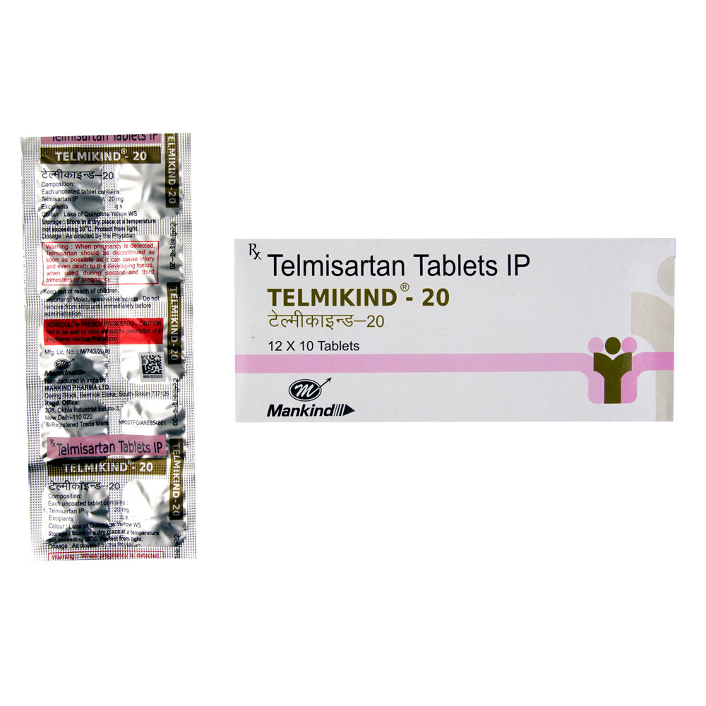 Buy Telmikind 20mg 10 Tablets Online at Best Prices | Wellness Forever
