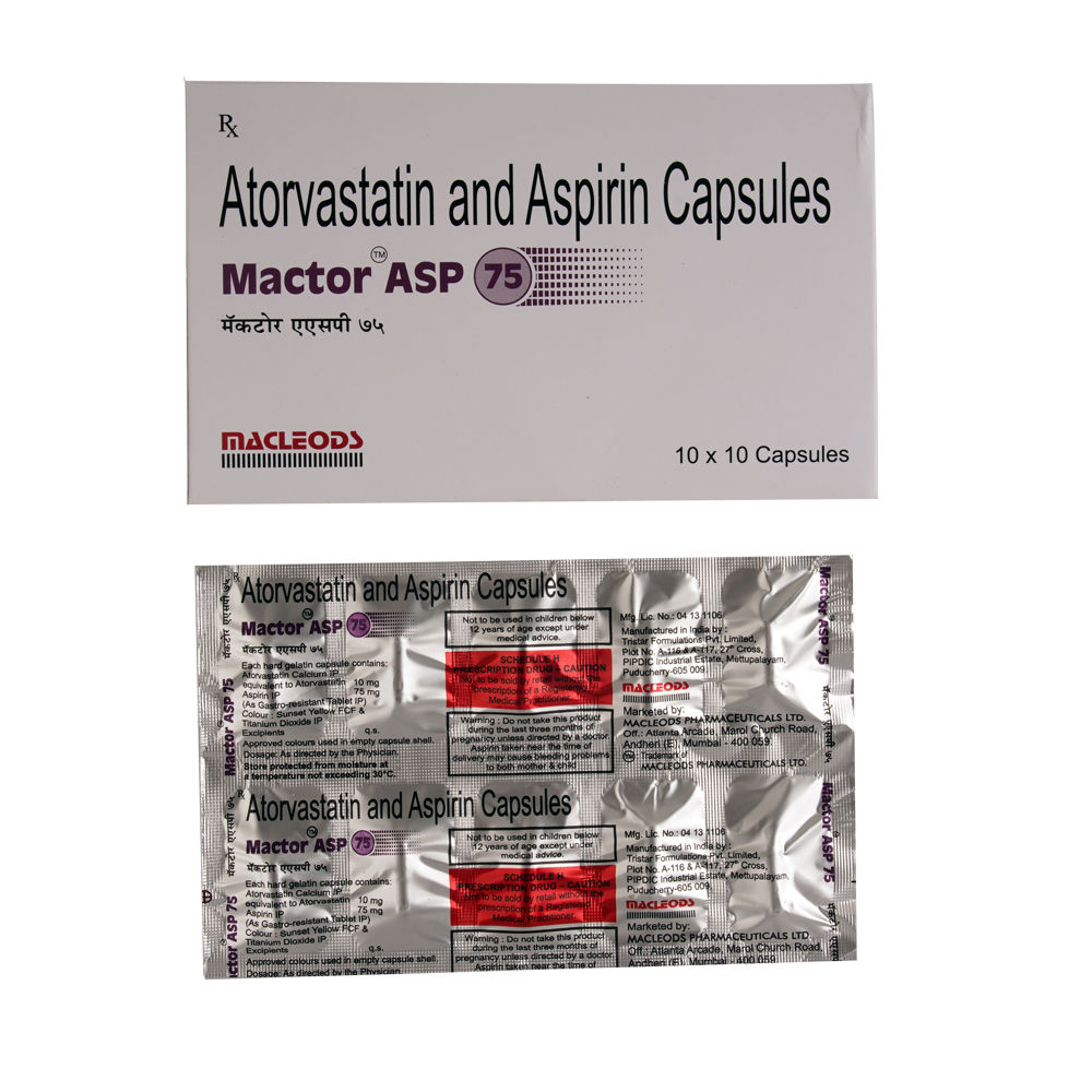 Buy Mactor-ASP 75mg 10 Capsules Online at Best Prices | Wellness Forever
