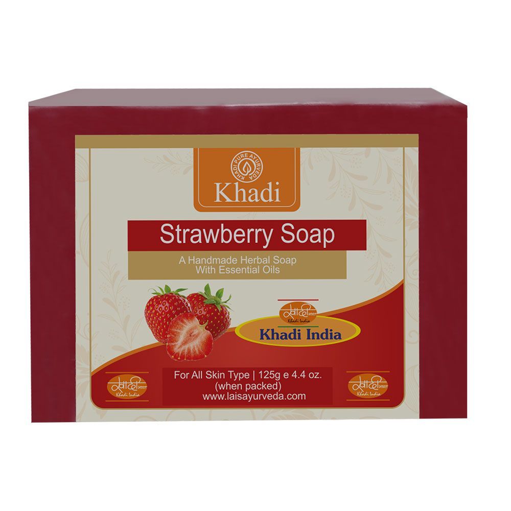 Buy Khadi Natural Strawberry Handmade Soap 125g Online at Best Prices ...