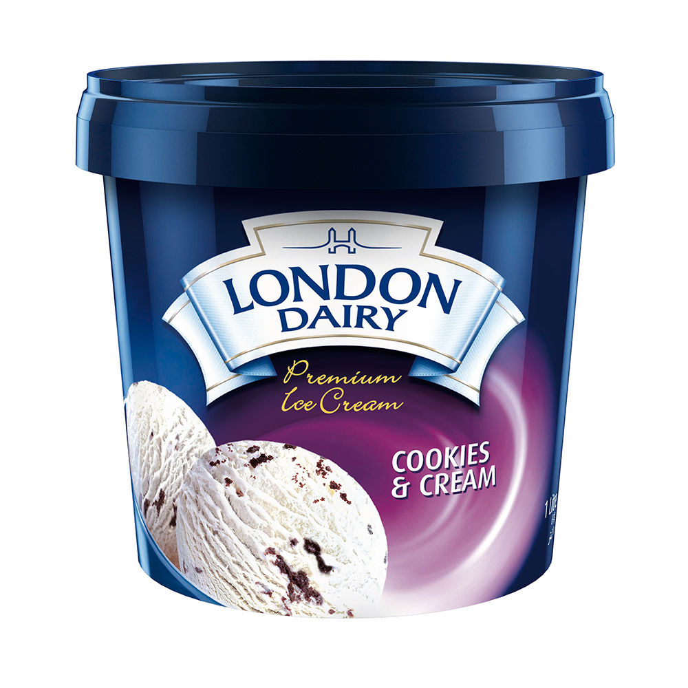 Buy London Dairy Cookies & Cream Ice Cream, 1 ltr Online at Best Prices ...
