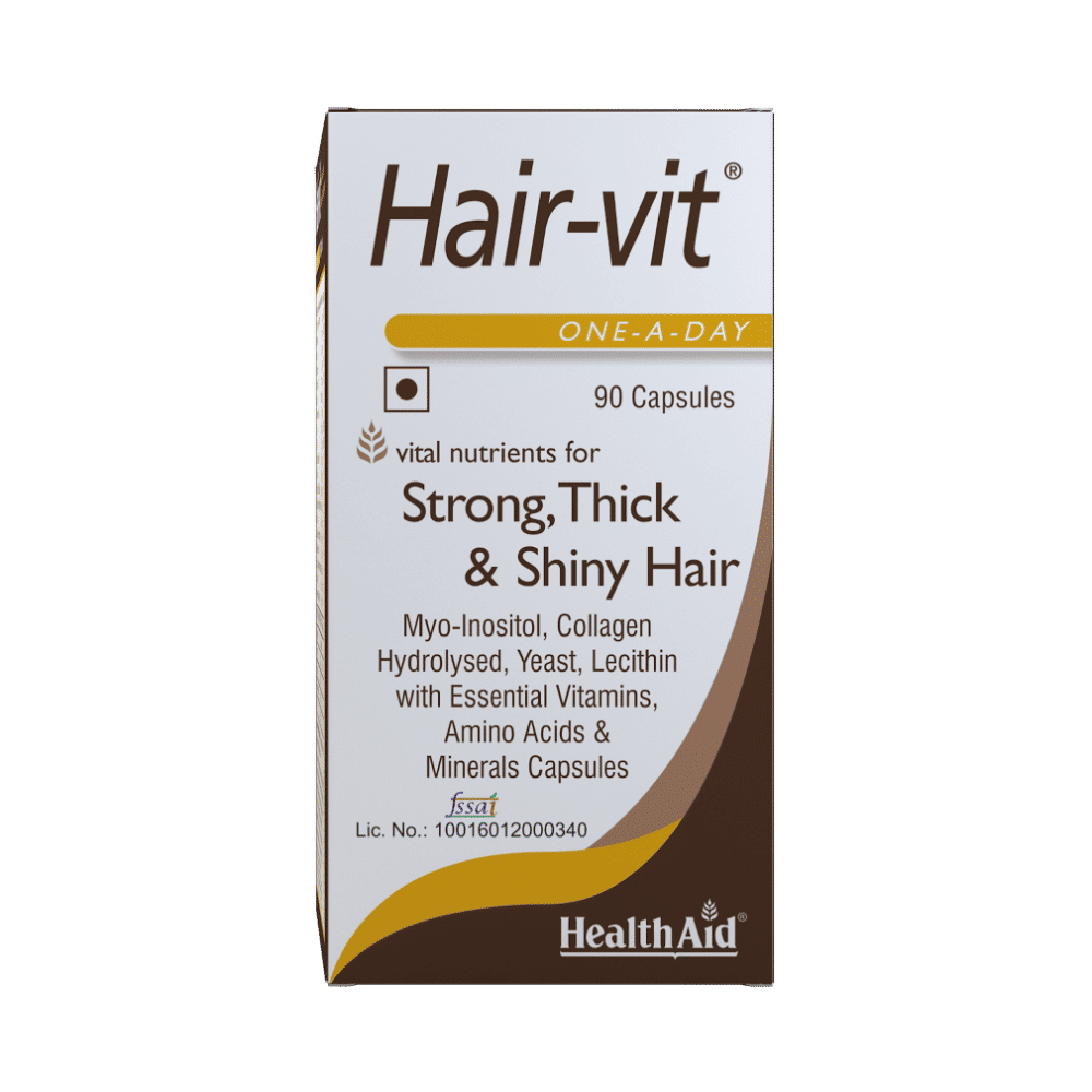 Buy Health Aid Hair-Vit 90 Capsules Online at Best Prices | Wellness ...