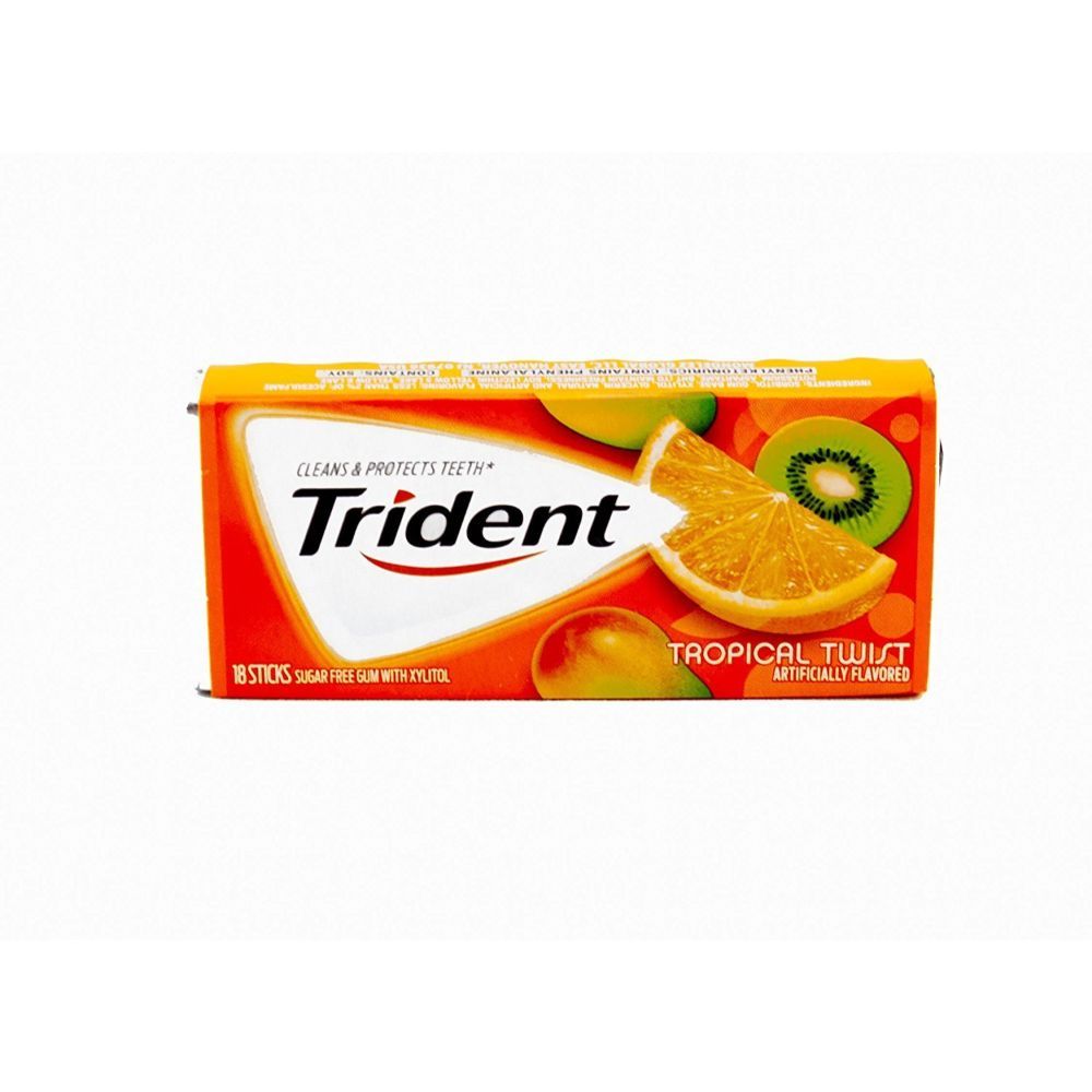Buy Trident Sugar Free Chewing Gum, Tropical Twist, 18 pcs Online at ...