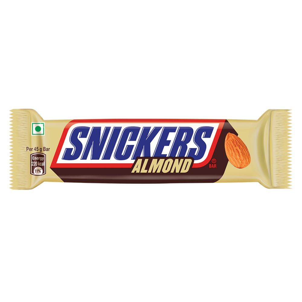 Buy Snickers Almond Chocolate Bar 45g Online at Best Prices | Wellness ...