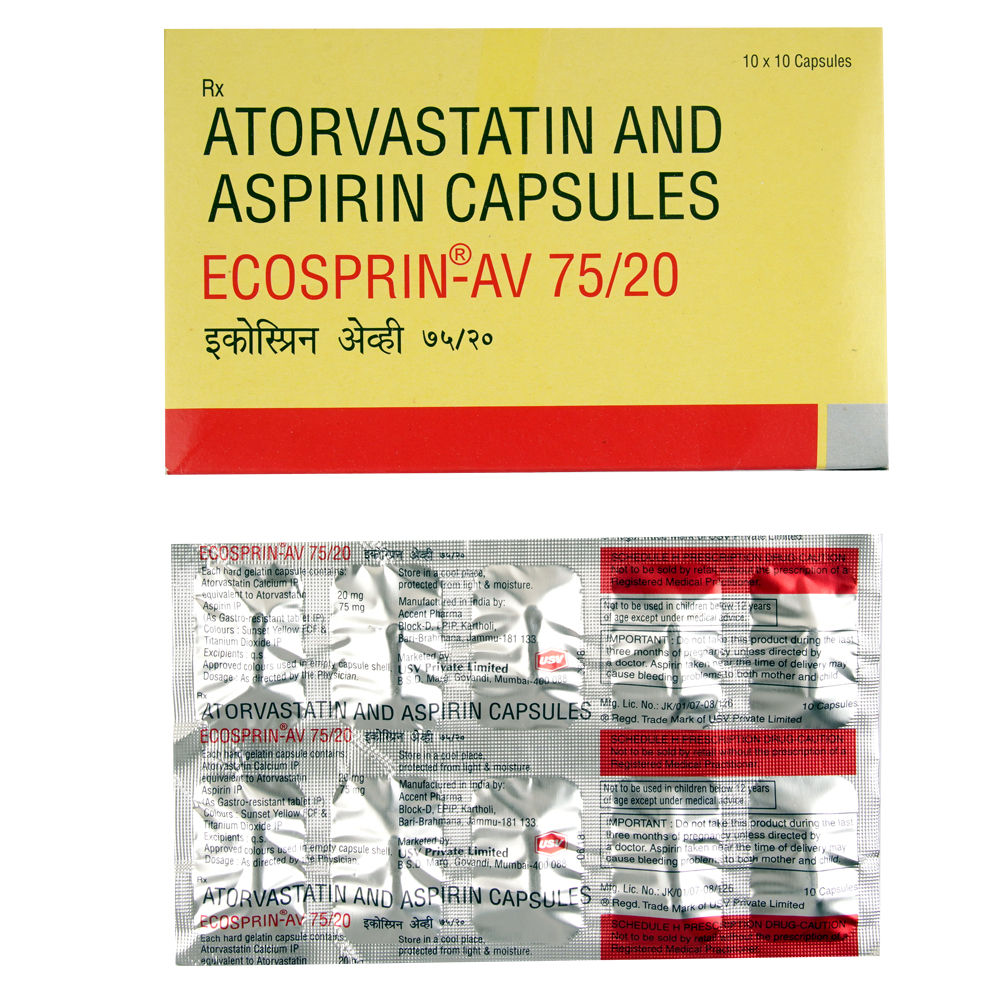Buy Ecosprin-AV 75/20mg 10 Capsules Online at Best Prices | Wellness ...