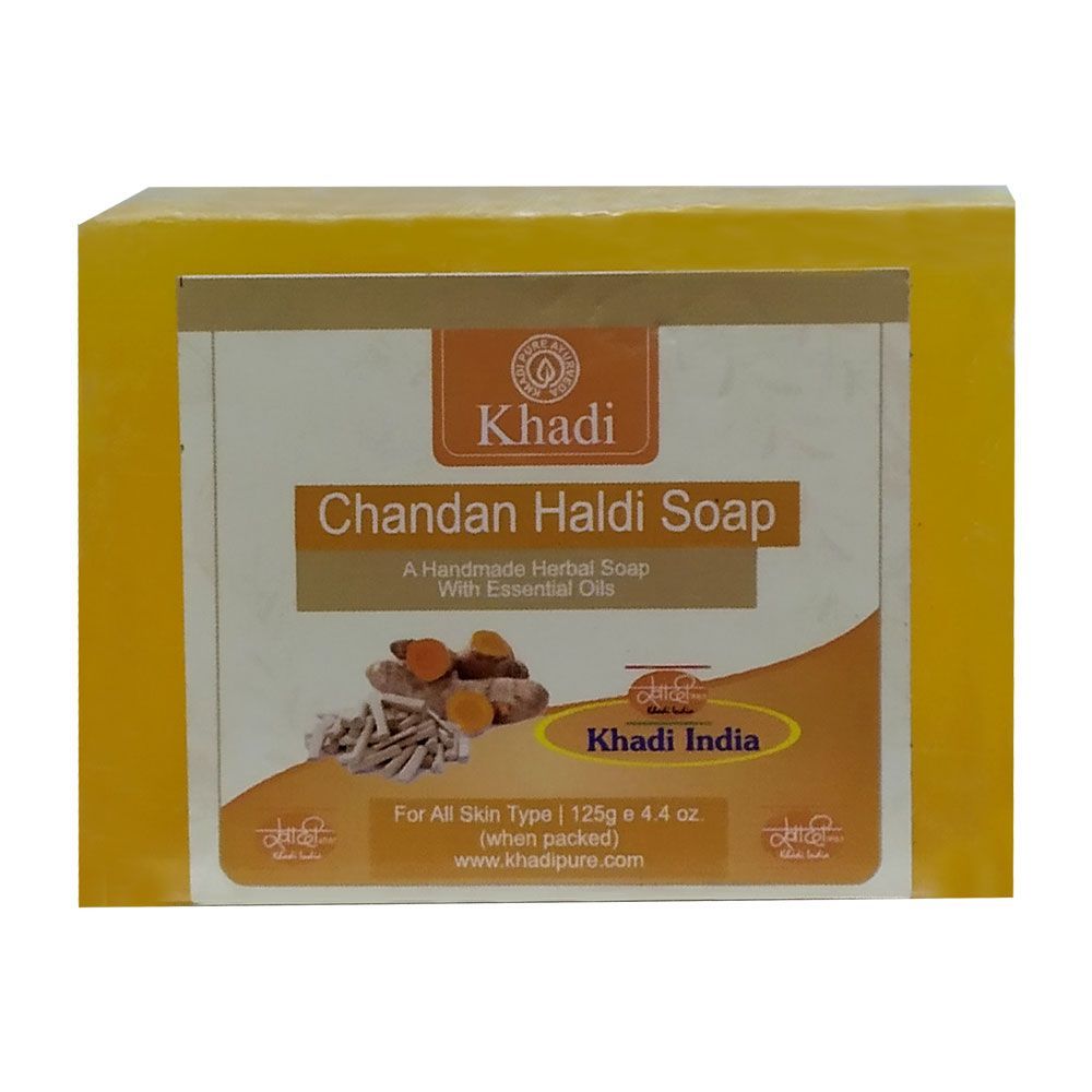 Buy Khadi Handmade Chandan Haldi Soap, 125 g Online at Best Prices ...