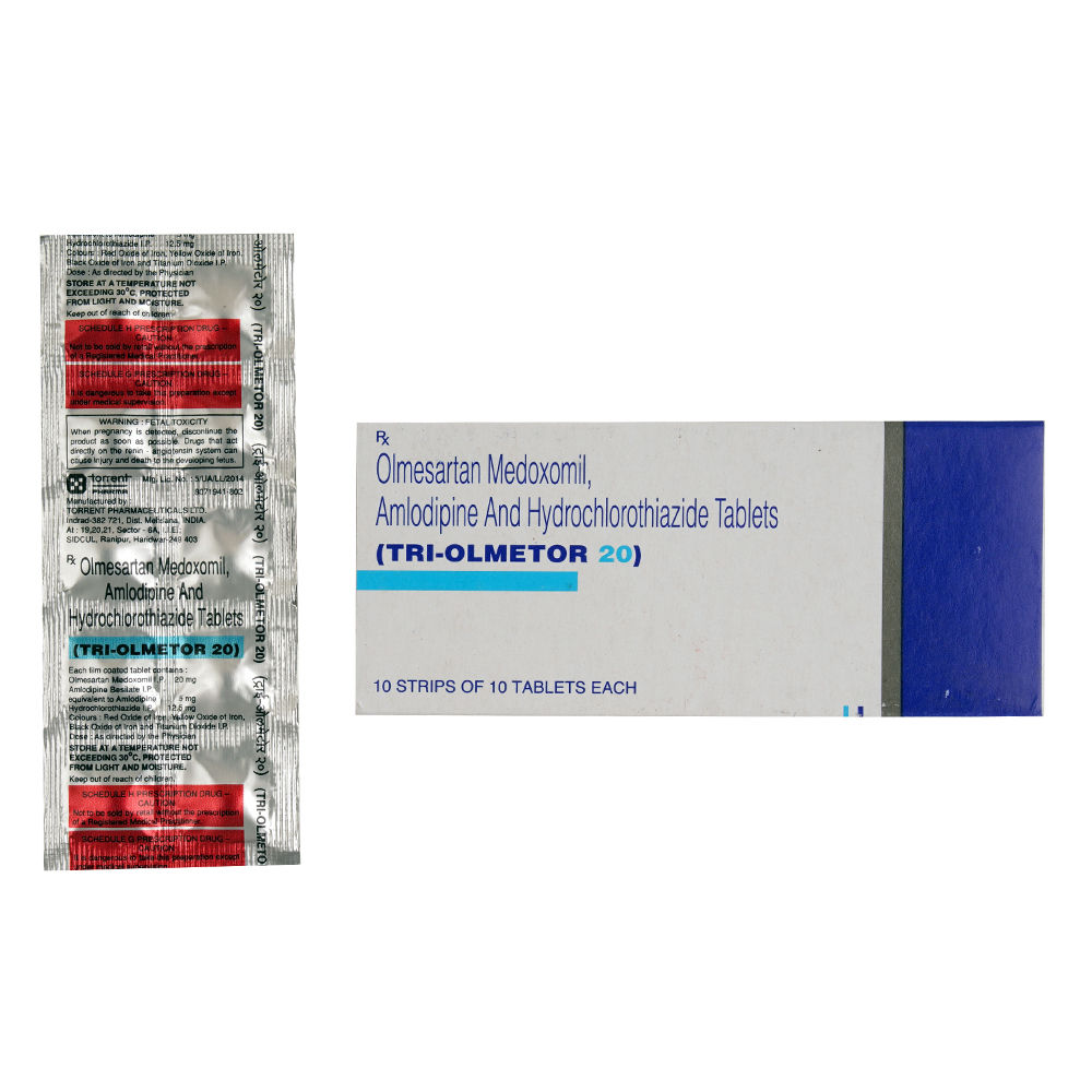 Buy Tri-Olmetor 20mg 10 Tablets Online at Best Prices | Wellness Forever