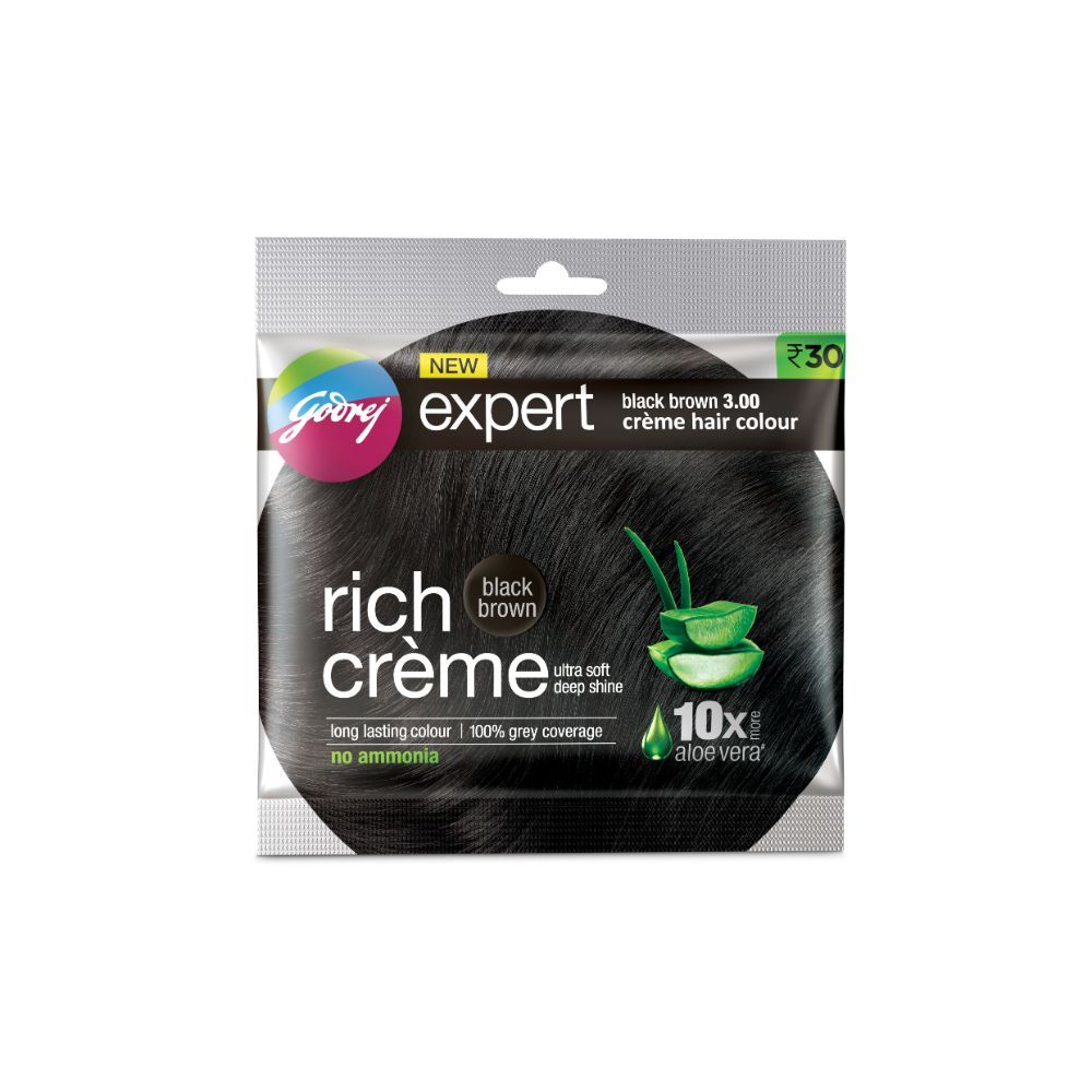 Buy Godrej Expert Rich Cream Hair Colour Shade 3.0 Black Brown, 20 g ...