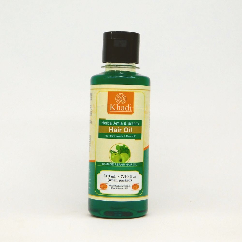 Buy Khadi Natural Amla and Brahmi Herbal Hair Oil, 210 ml Online at Best Prices | Wellness Forever