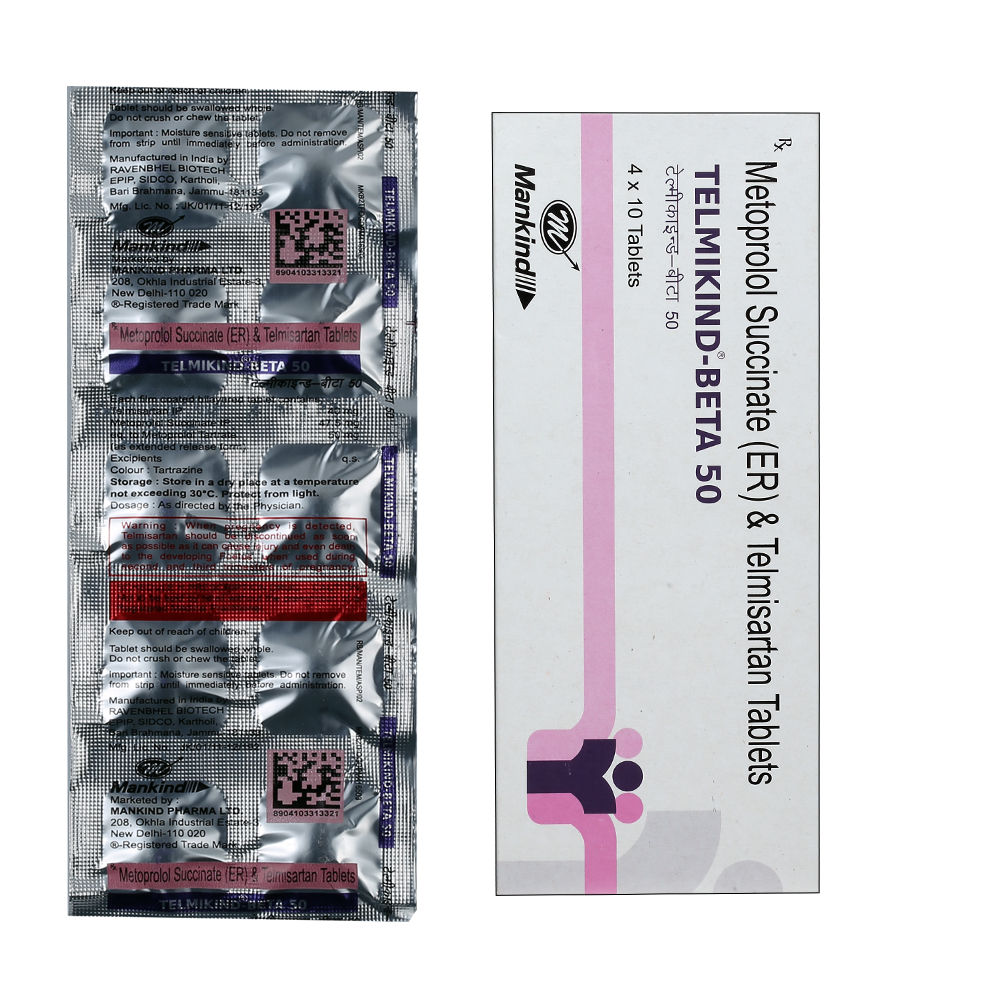 Buy Telmikind-Beta 50mg 10 Tablets Online at Best Prices | Wellness Forever