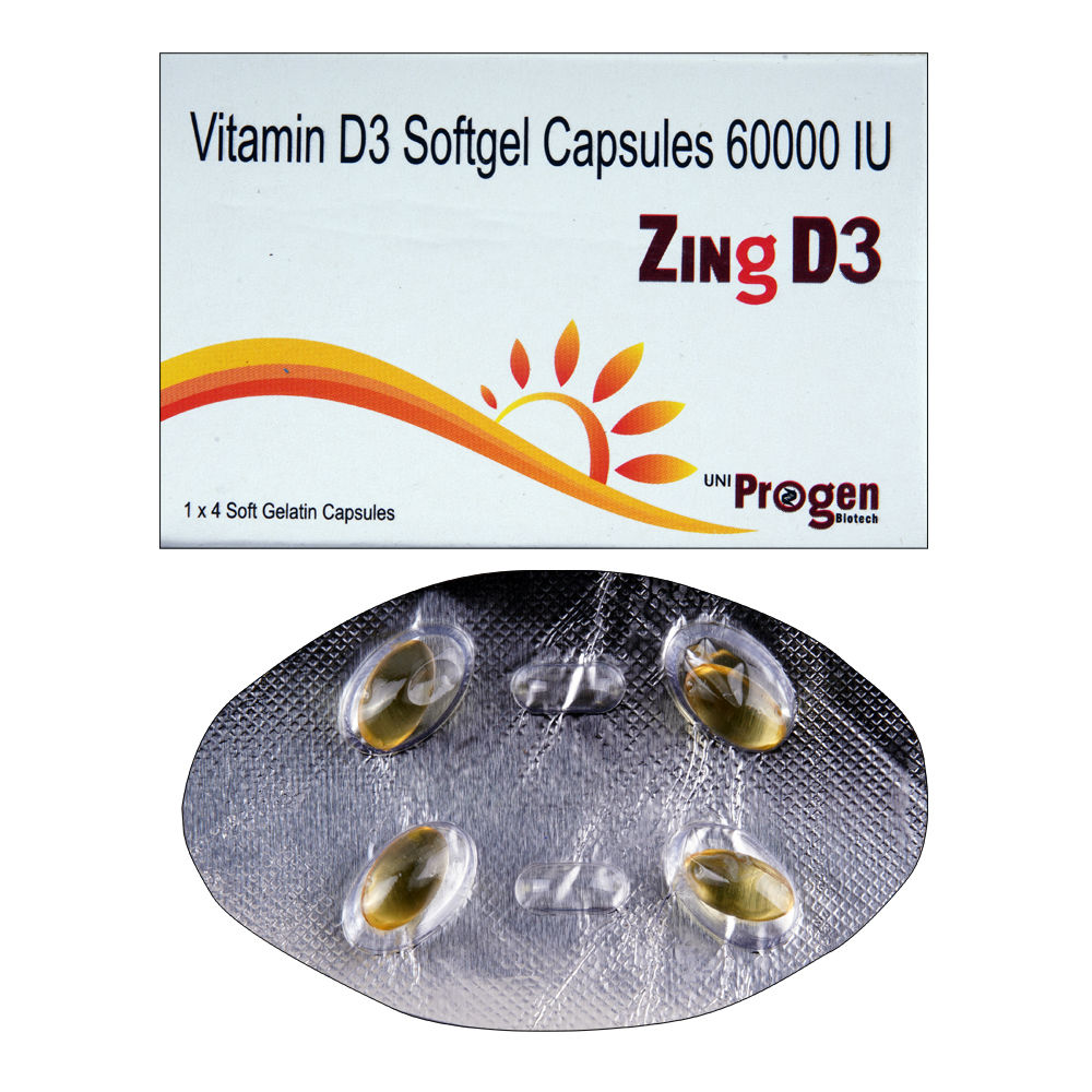 Buy Zing-D3 60000IU 4 Capsules Online at Best Prices | Wellness Forever