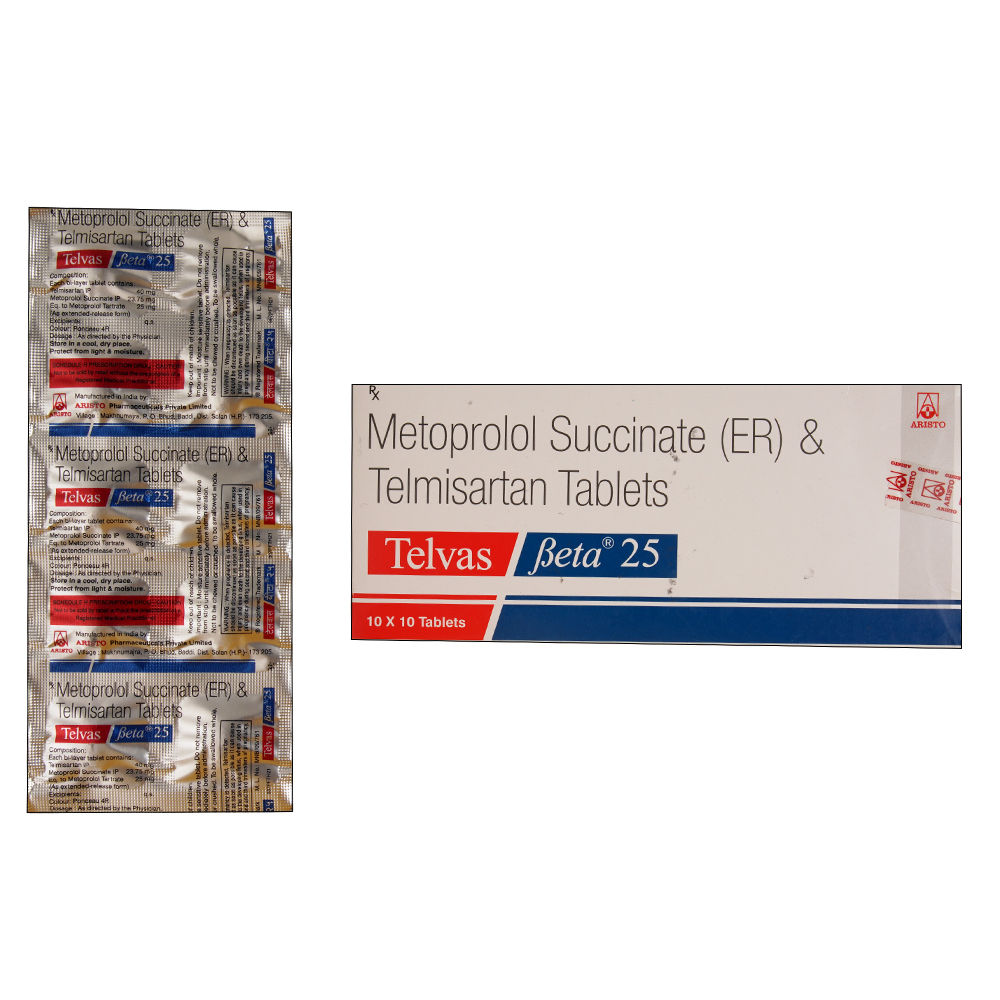 Buy Telvas-Beta 25mg 10 Tablets Online at Best Prices | Wellness Forever