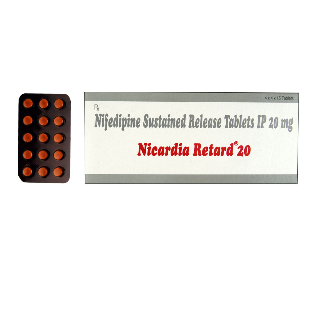 Buy Nicardia-Retard 20mg 15 Tablets Online at Best Prices | Wellness ...