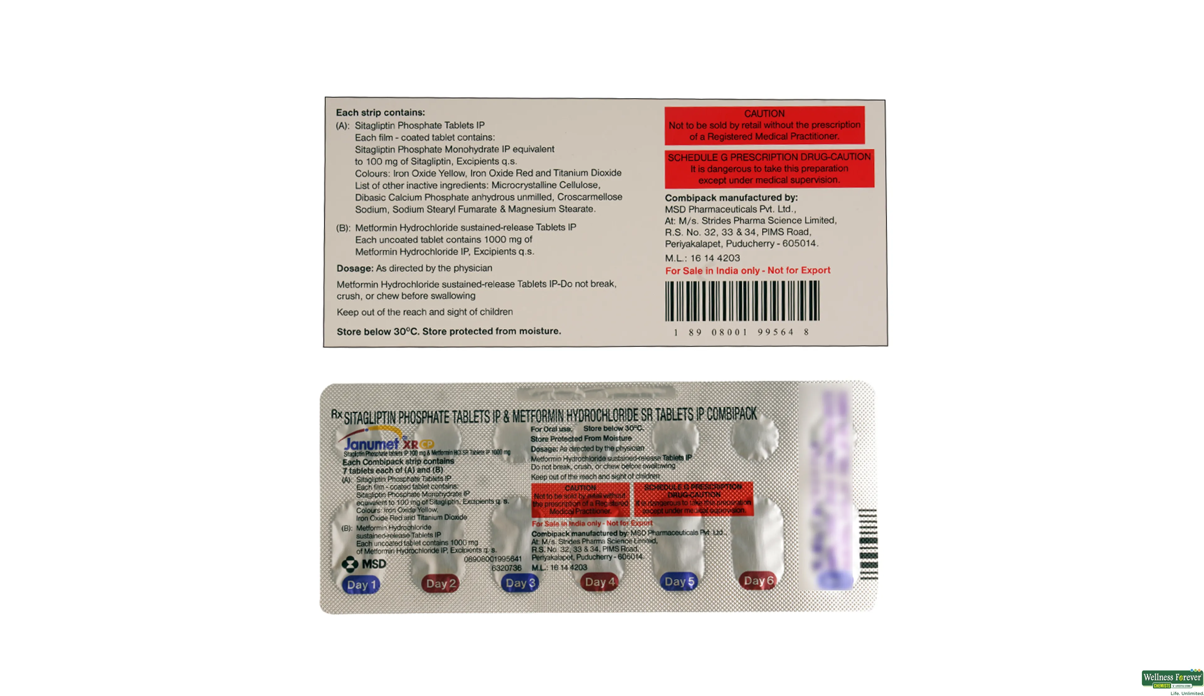 Buy Janumet Xr Cp Kit 7 Tablets Online At Best Prices Wellness Forever