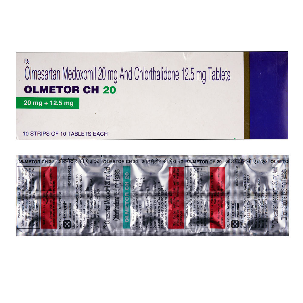 Buy Olmetor-CH 20mg 10 Tablets Online at Best Prices | Wellness Forever